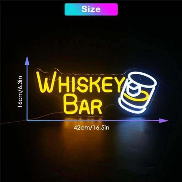 Accents | Whiskey Bar Neon Sign Led Neon Lights For Wall Decor Light Up ...